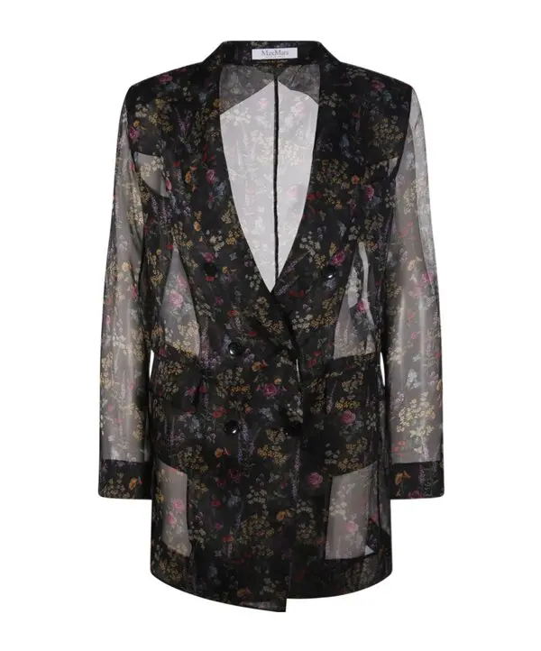Max Mara Floral Print Sheer Jacket