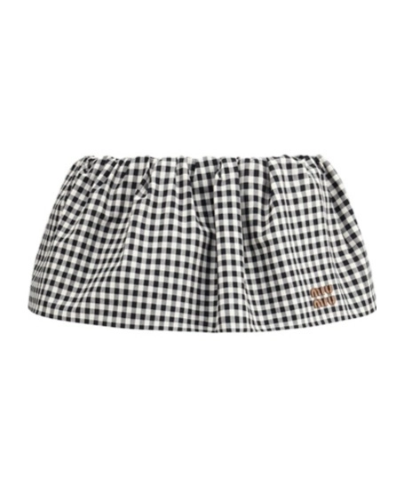 Miu Miu Checked Mini Skirt - No