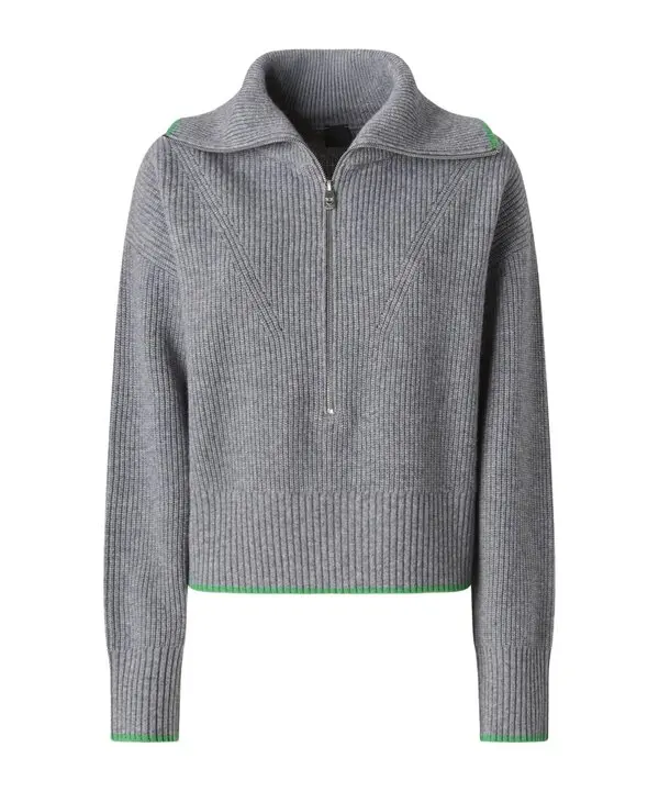 Pinko Logo Detailed Half-zip Jumper - Gray