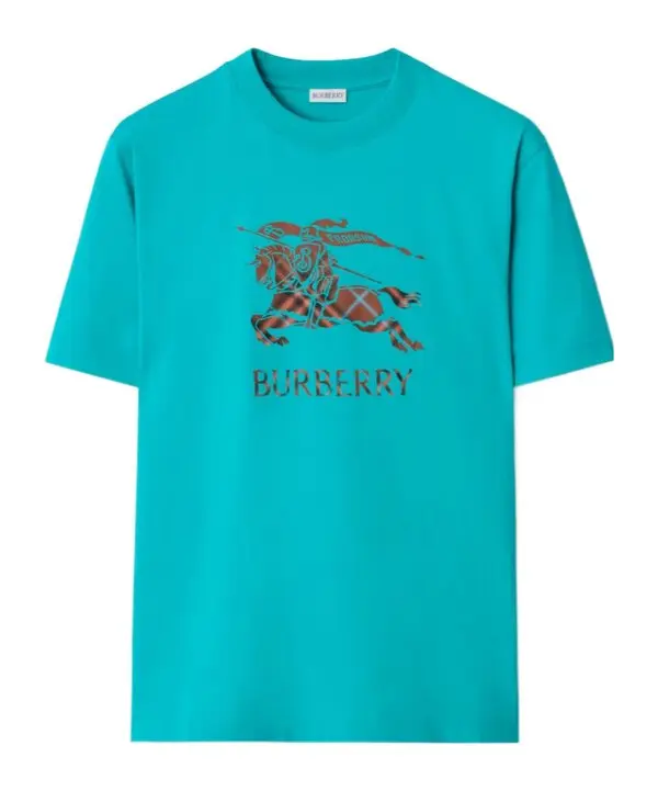 Burberry Ekd Checked Crewneck T-shirt - Atom Blue