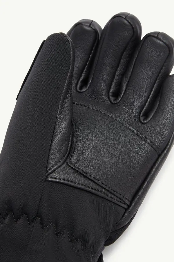 Moncler Padded Gloves With Embossed Logo - Black