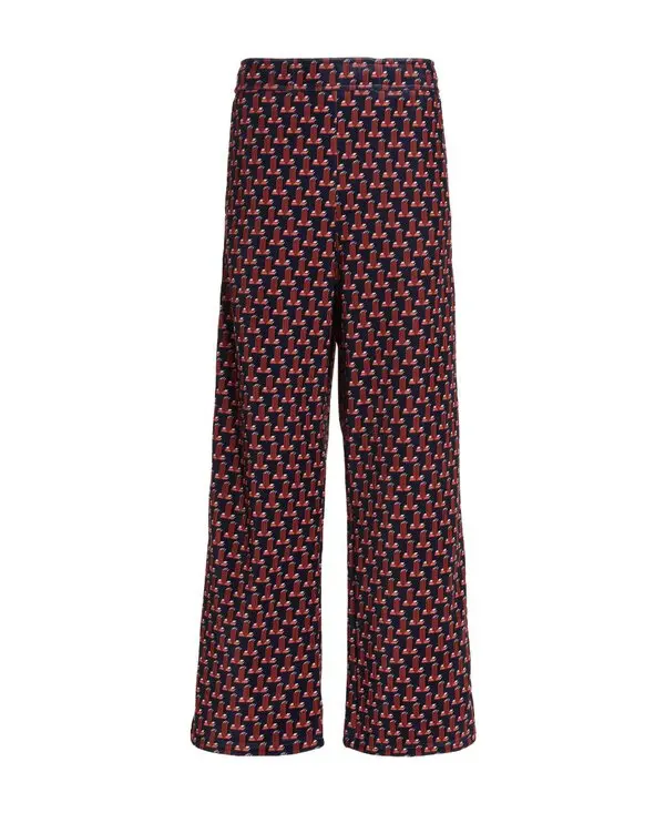 LANVIN Logo Pattern Wide Leg Casual Pants