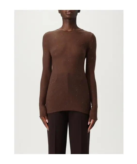 Pinko Long-sleeved Sheer Knitted T-shirt