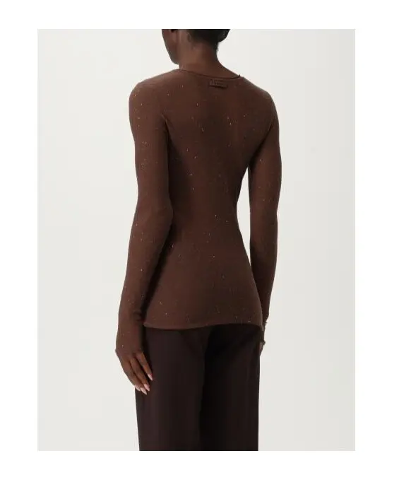 Pinko Long-sleeved Sheer Knitted T-shirt