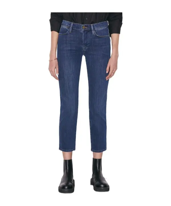 FRAME High-waisted Straight-leg Jeans