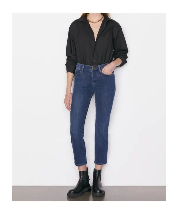 FRAME High-waisted Straight-leg Jeans