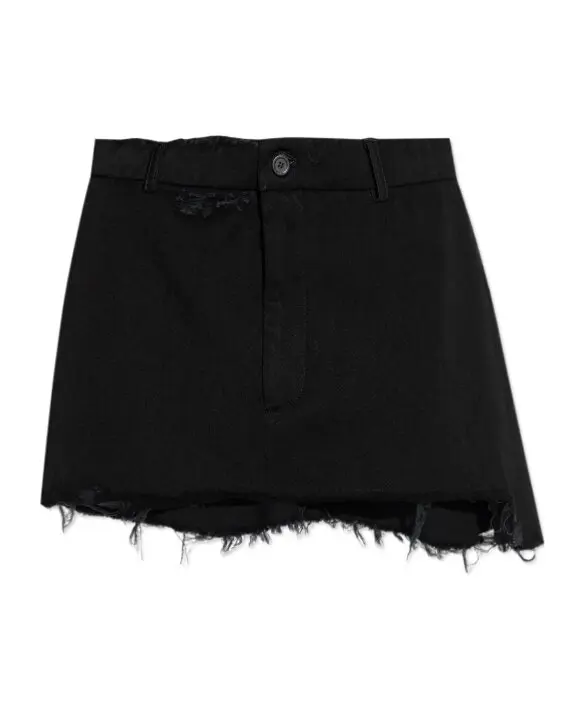 Balenciaga Distressed Mini Skirt - Black