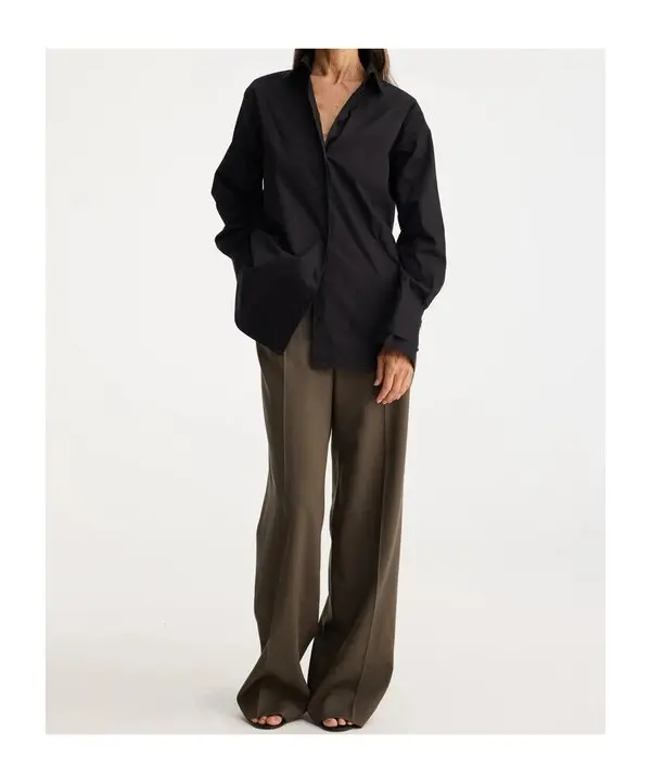 RÓHE Double-cuff Curved Hem Shirt