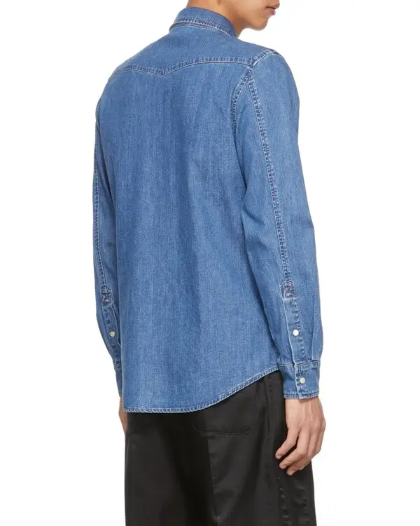 Alexander McQueen Logo Detailed Denim Shirt