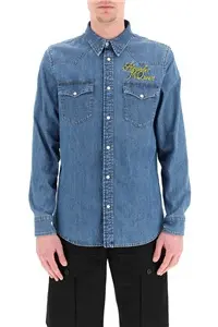 Alexander McQueen Logo Detailed Denim Shirt