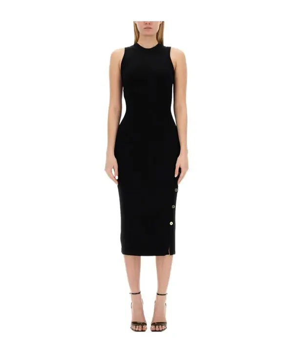 Moschino Round Neck Sleeveless Button Dress