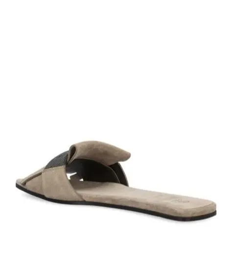 Brunello Cucinelli Embellished Slip-on Sandals - Nude