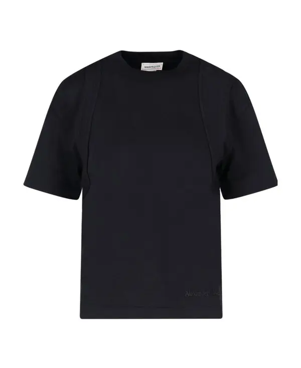 Alexander McQueen Seam-detailed Crewneck T-shirt - Black