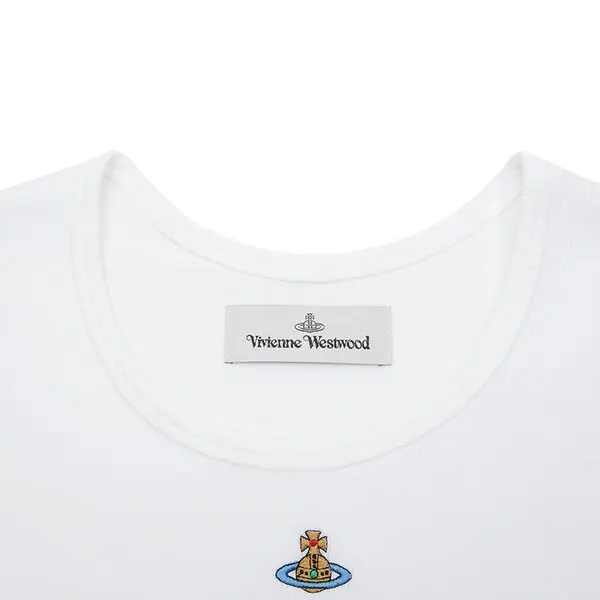 VIVIENNE WESTWOOD Ribbed Crewneck Bodysuit - White