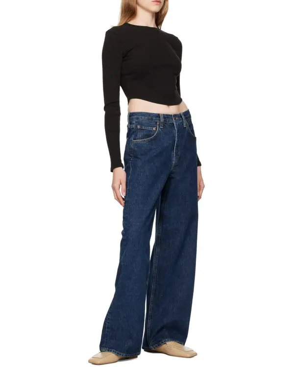 AGOLDE Low Curve Wide Leg Jeans - Black