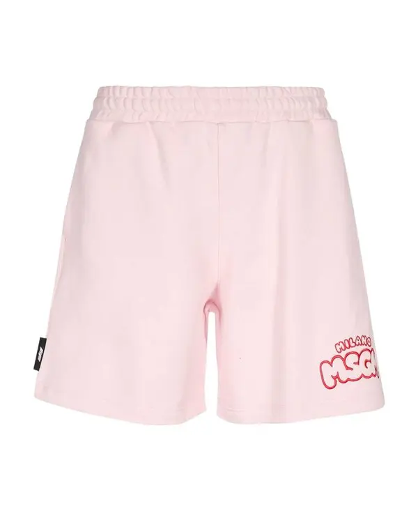 MSGM Logo Embroidered Track Shorts - Pink