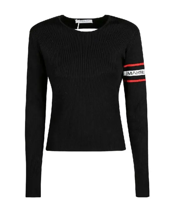 MARINE SERRE Round Neck Long Sleeve Sweater