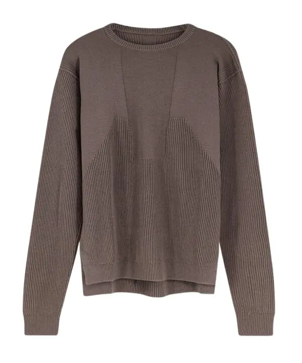 Rick Owens Ribbed Crew Neck Knitted Sweater - Brown