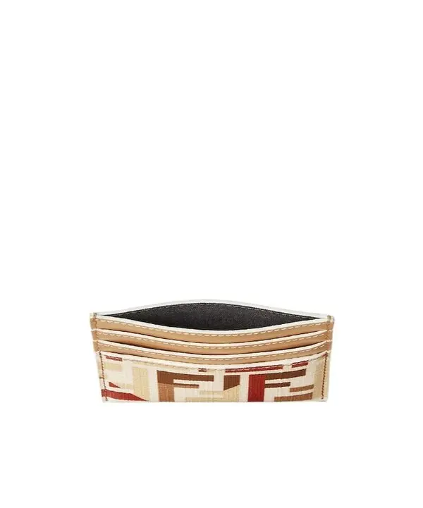 Fendi Multicolor Ff Fabric Flat Card Holder - Nude