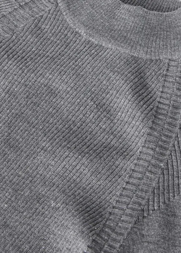 Loro Piana Ribbed High Neck Pullover - Gray