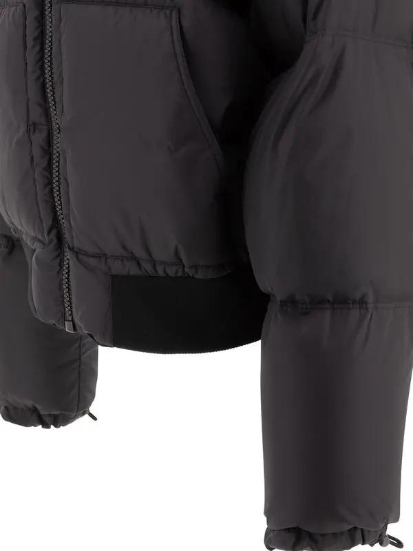 Celine Cropped Down Jacket In Lightweight Nylon - Black