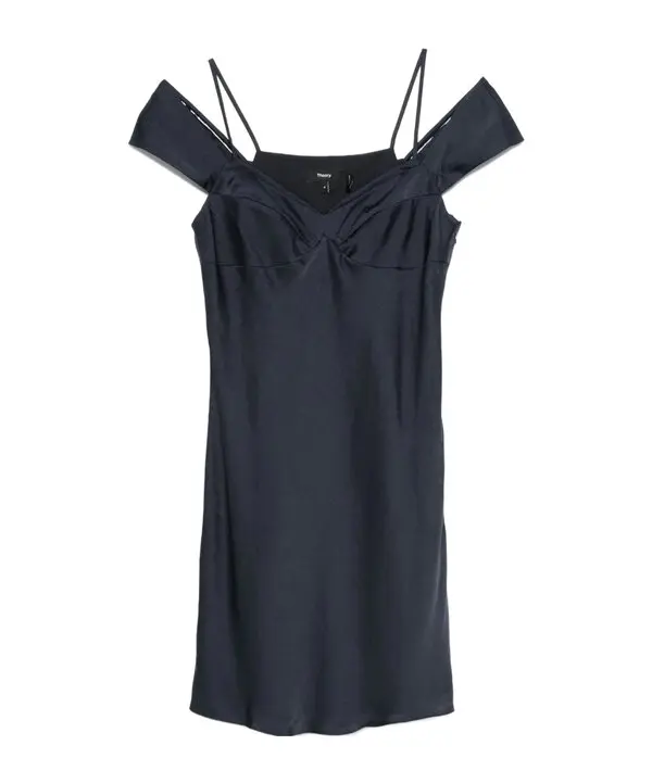 Theory Off-shoulder Camisole Dress With Twisted Ruching