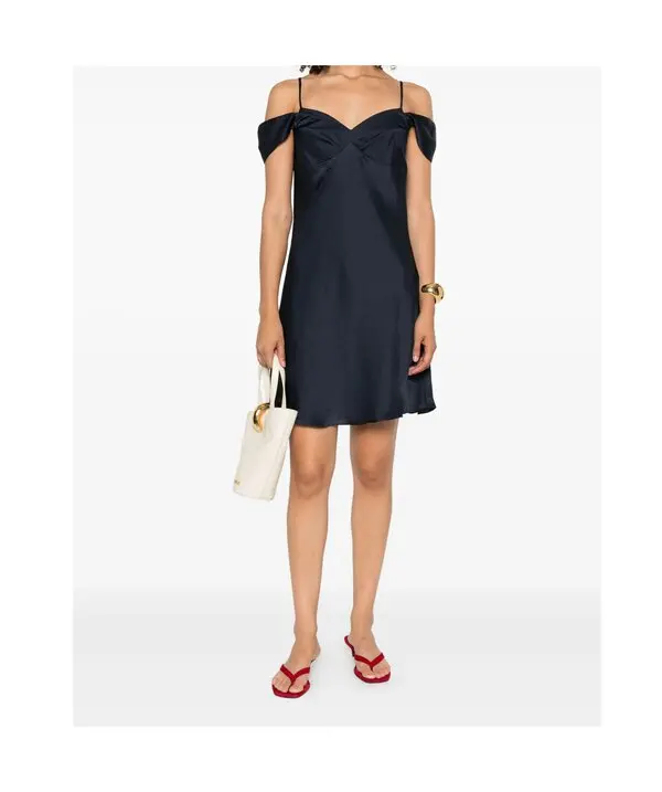 Theory Off-shoulder Camisole Dress With Twisted Ruching