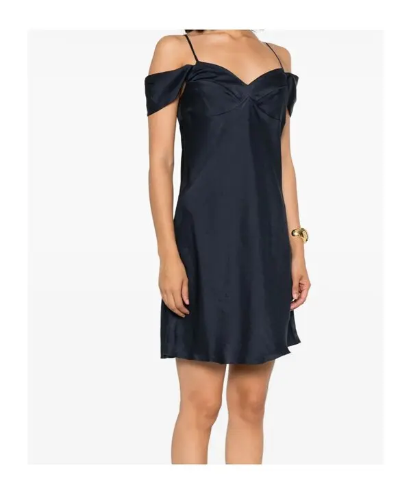 Theory Off-shoulder Camisole Dress With Twisted Ruching