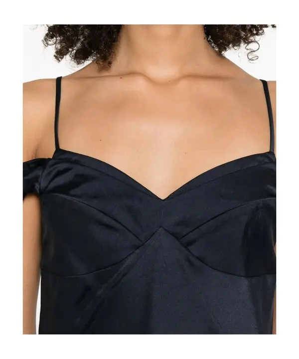 Theory Off-shoulder Camisole Dress With Twisted Ruching
