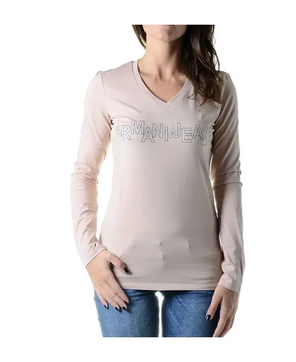 Emporio Armani Long Sleeve V-neck T-shirt With Logo Detail
