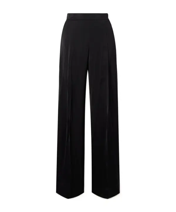 JIL SANDER Crepe De Chine Wide-leg Pants - Black