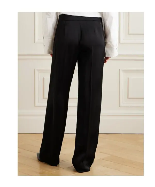 JIL SANDER Crepe De Chine Wide-leg Pants - Black