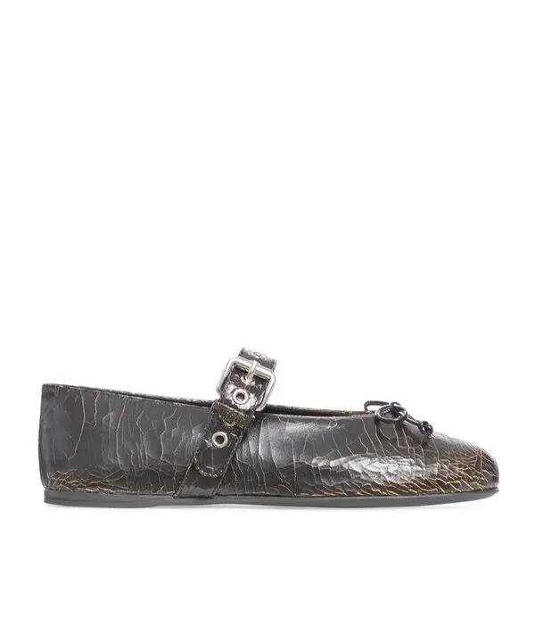Miu Miu Logo Embellished Mary Jane Flats