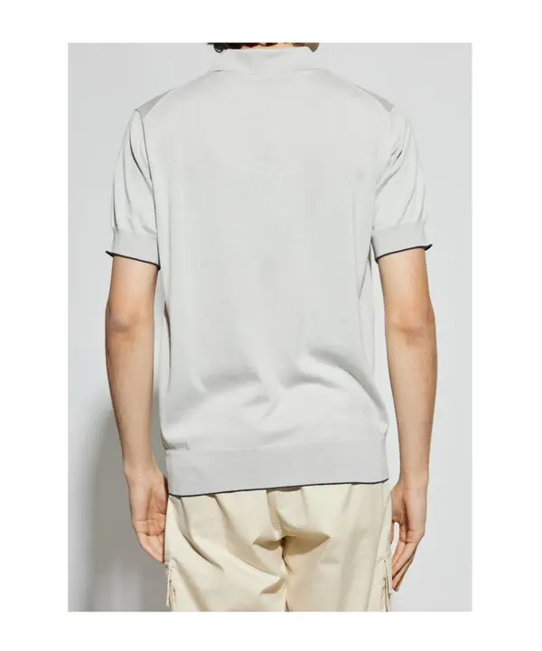 Balmain Logo Embroidered Polo Shirt - Grey