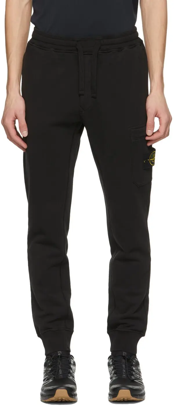 Stone Island Compass-badge Tapered Pants - Black