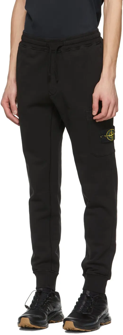 Stone Island Compass-badge Tapered Pants - Black
