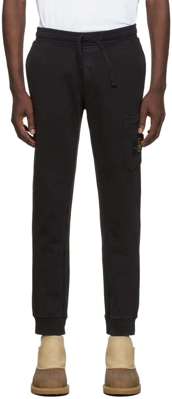 Stone Island Compass-badge Tapered Pants - Black