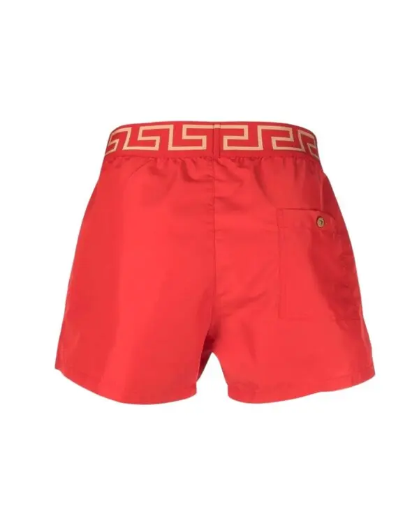 Versace Greca Logo Swim Shorts - Red
