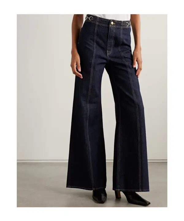 Ulla Johnson High-waisted Flared Jeans With Contrast Stitching