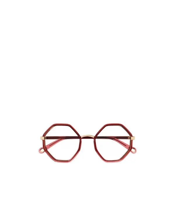 Chloé Eyewear Hexagonal Frame Glasses - Red