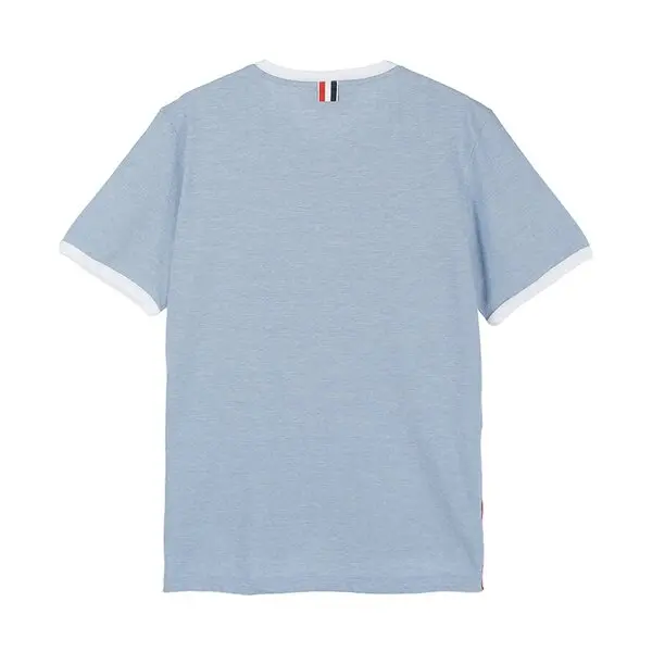 Thom Browne Mixed-color Logo Patch Crewneck T-shirt - Light Blue