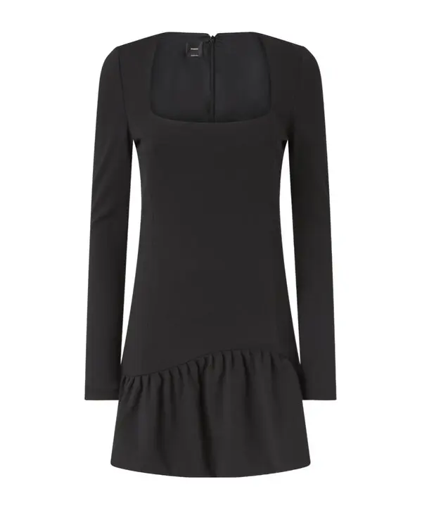 Pinko Square Neck Long Sleeve Dress - Black