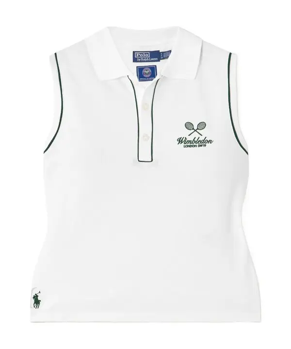 Polo Ralph Lauren Wimbledon Logo-embroidered Polo Top - White