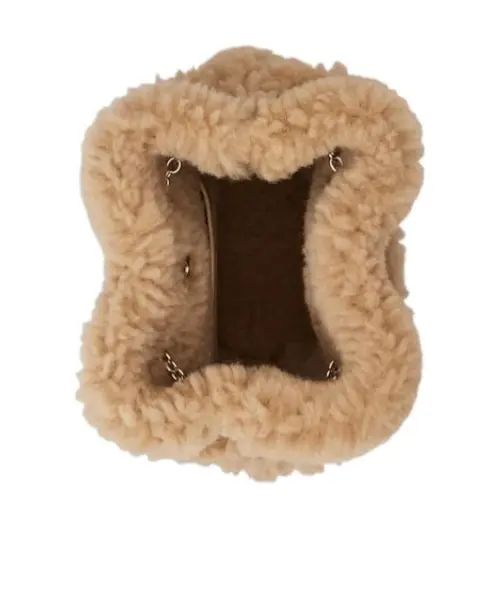 ROGER VIVIER Tres Vivier Backpack In Suede And Shearling - Brown
