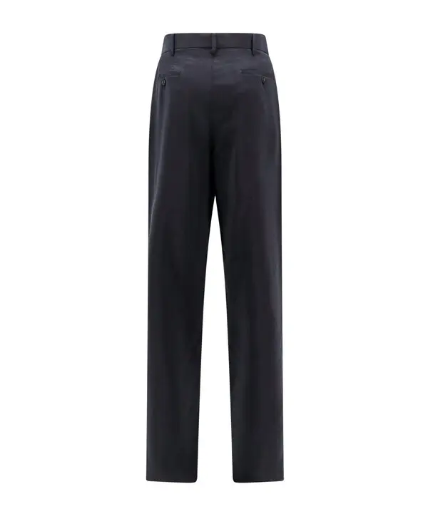 Giorgio Armani Pleated Twill Trousers - Black