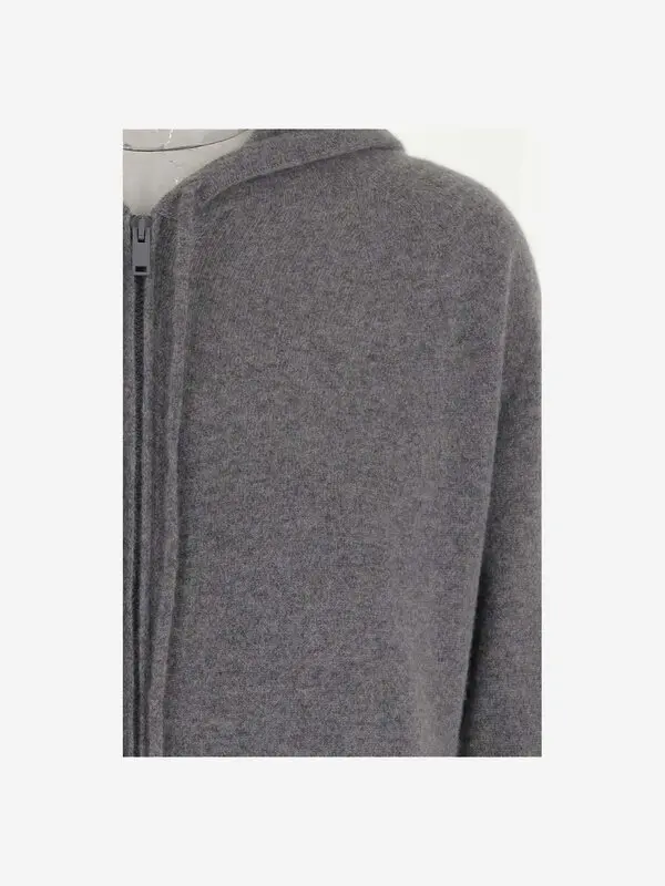 THE ROW Drawstring Hood Zip-front Cardigan