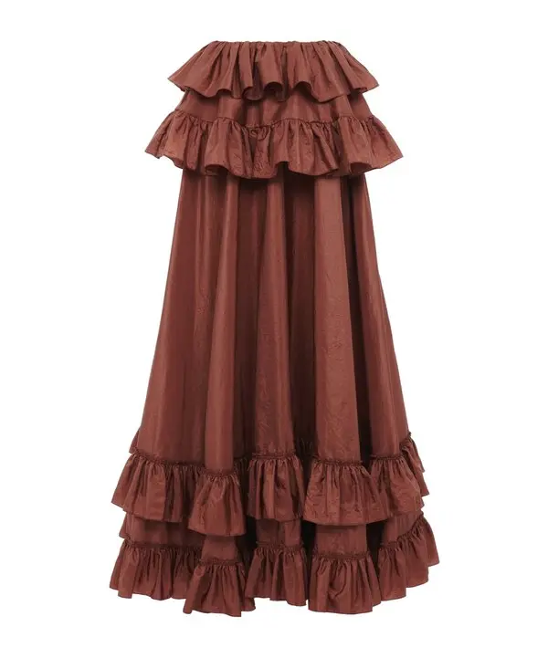 Chloé Ruffled Maxi Skirt - Brown