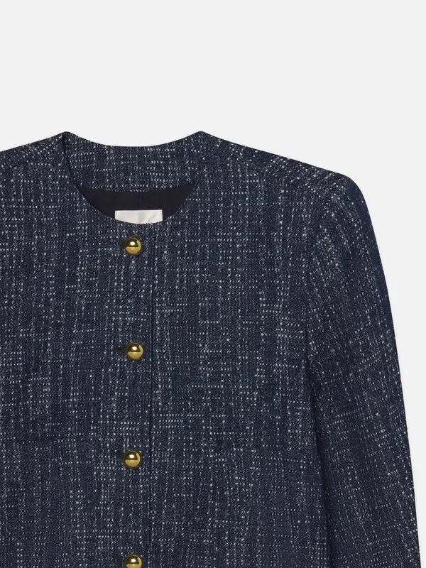 FRAME Textured Button-up Jacket - Black
