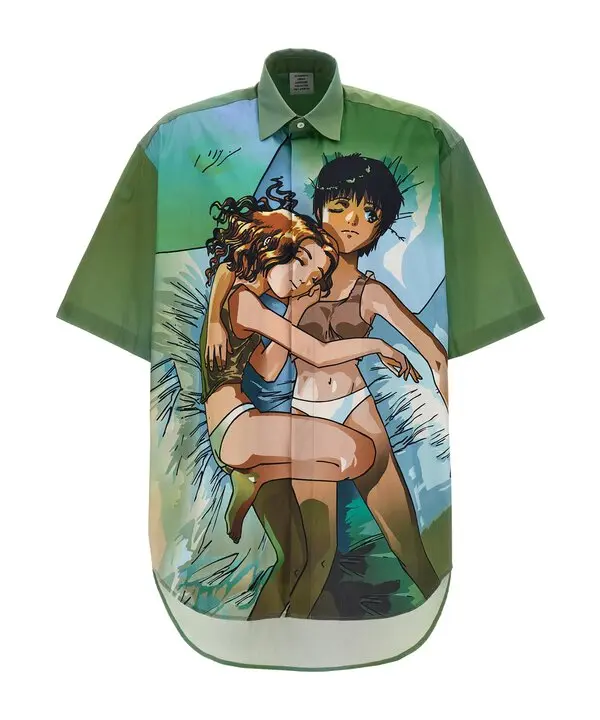 Vetements Anime-print Cotton Shirt - Green