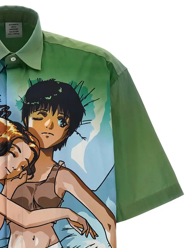 Vetements Anime-print Cotton Shirt - Green